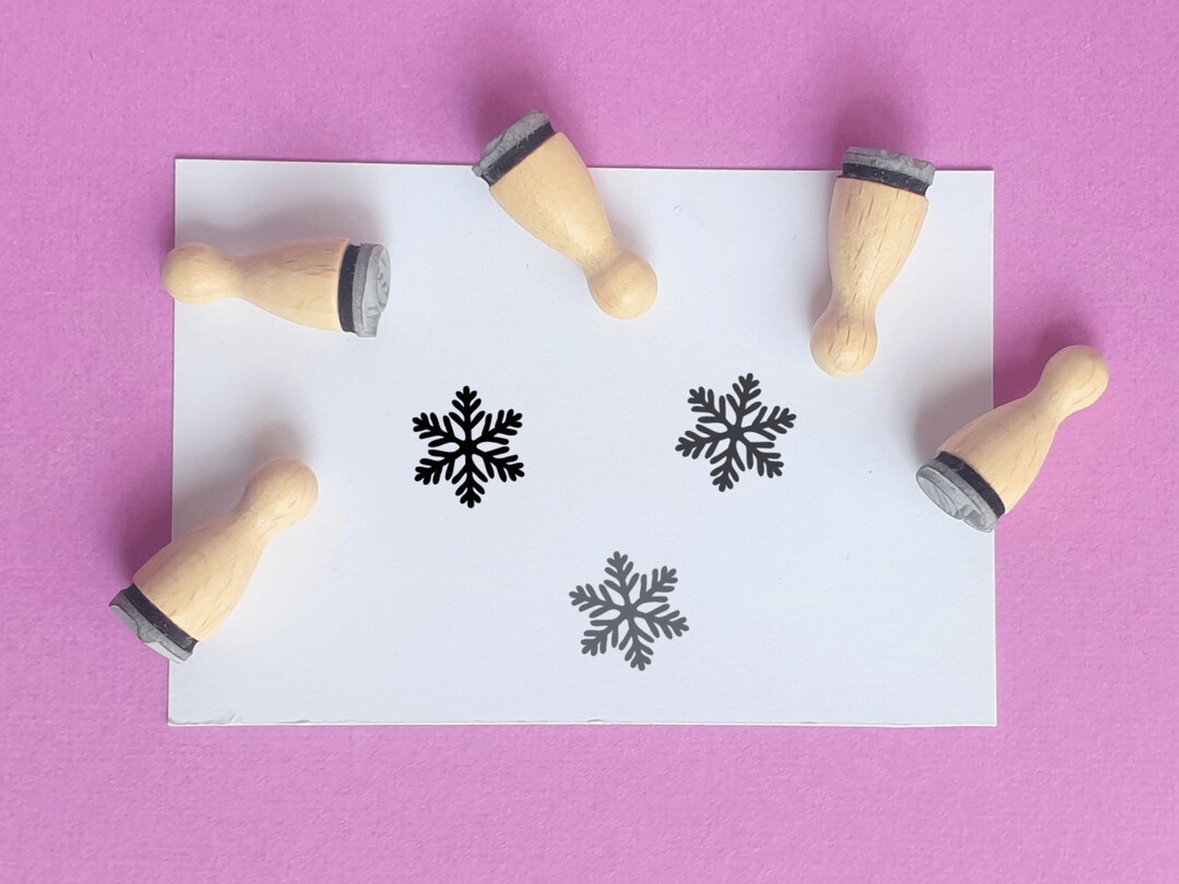 Snowflake Rubber Stamps, Small Rubber Stamp, Tiny Rubber Stamps, Mini ...