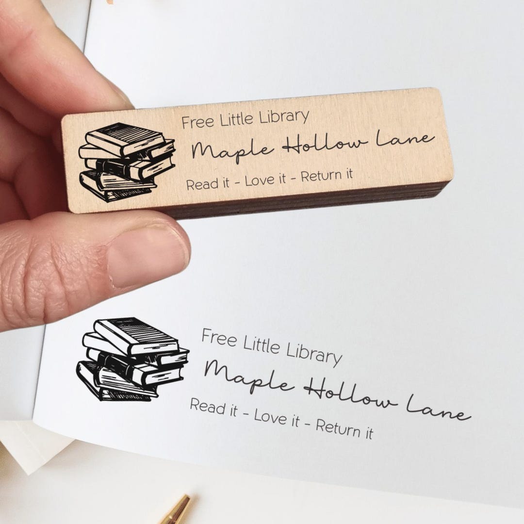 Library Book Stamp, Custom Little Free Library Stamp for Little Library ...