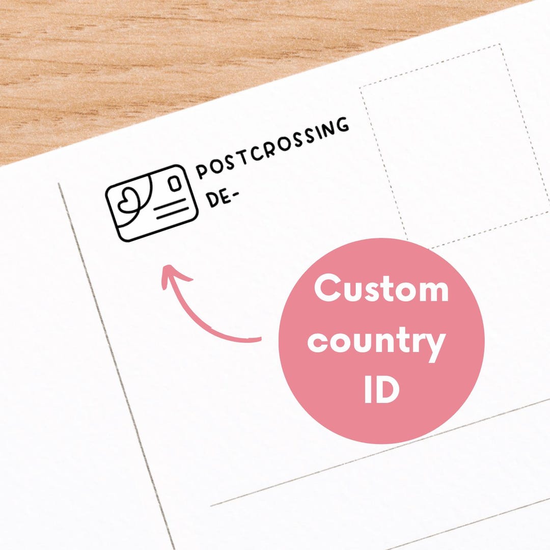 Custom Country ID Postcrossing ID Stamp, Rubber Stamps Postcard, Snail ...