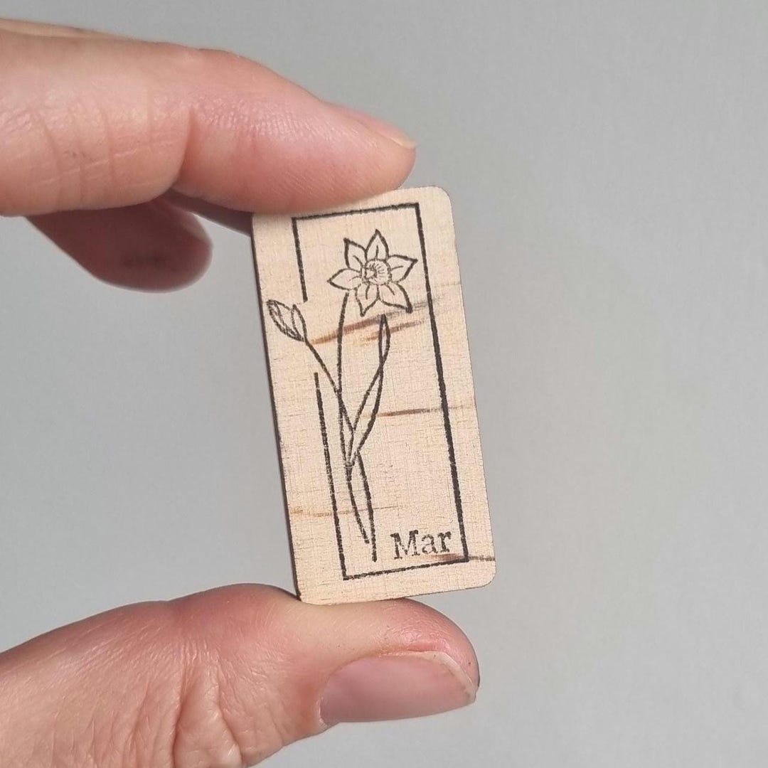 March Birth Month Flower Stamp, Birth Flower Stamp, Birthflower Stamp ...