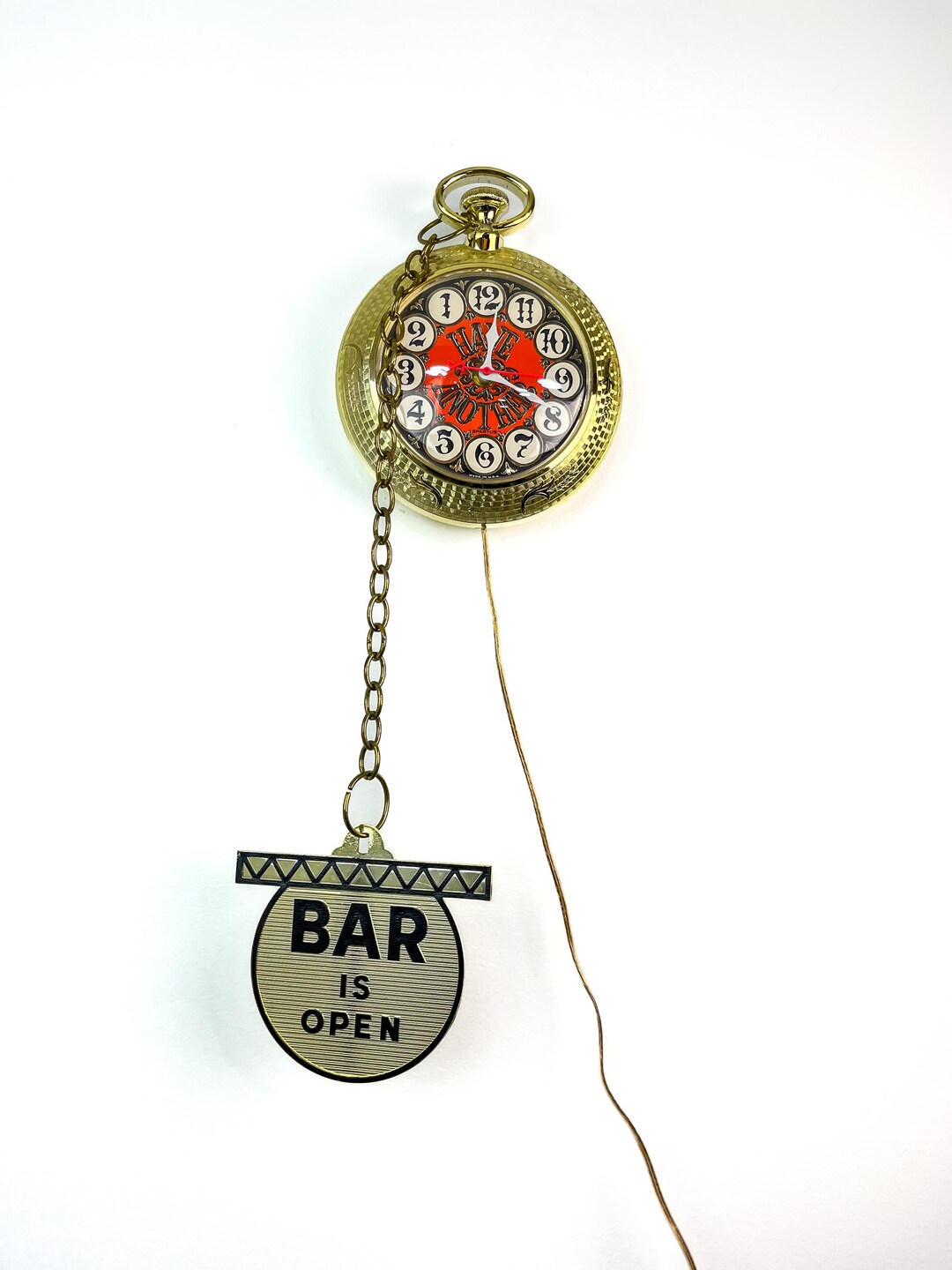 Novelty Bar Clock Vintage Spartus Clock Have Another Clock Bar Open ...