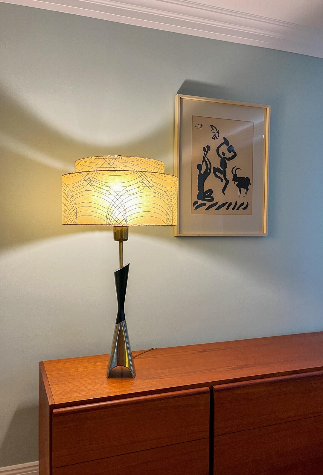 Mid Century Modern Lamp MCM Table Lamp Atomic Lamp Two-tiered ...