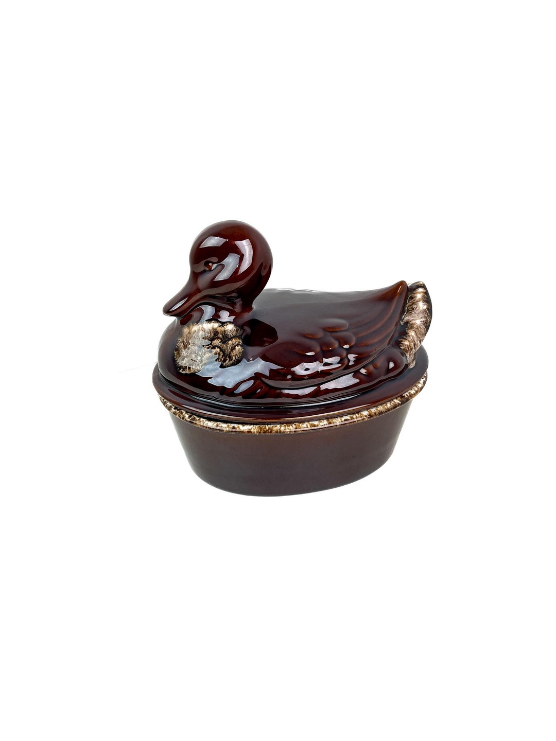 Hull Pottery Brown Drip Casserole Dish Hull Pottery USA Oven Proof ...