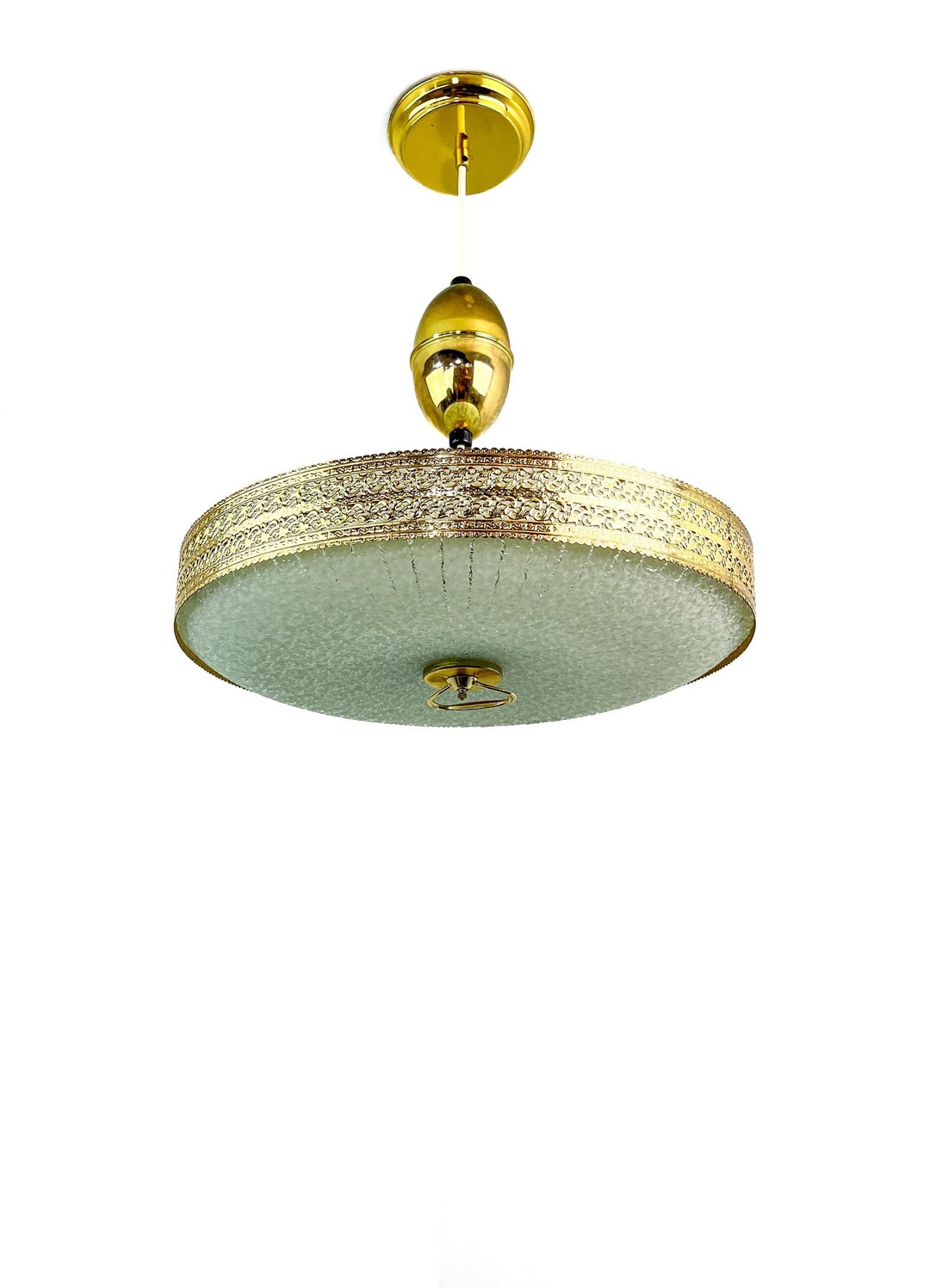 Pull Down Light Fixture Flying Saucer Ceiling Light Vintage Retractable ...