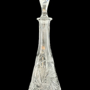 Vintage Crystal Pinwheel Decanter Cut Crystal Decanter Bohemian Crystal ...