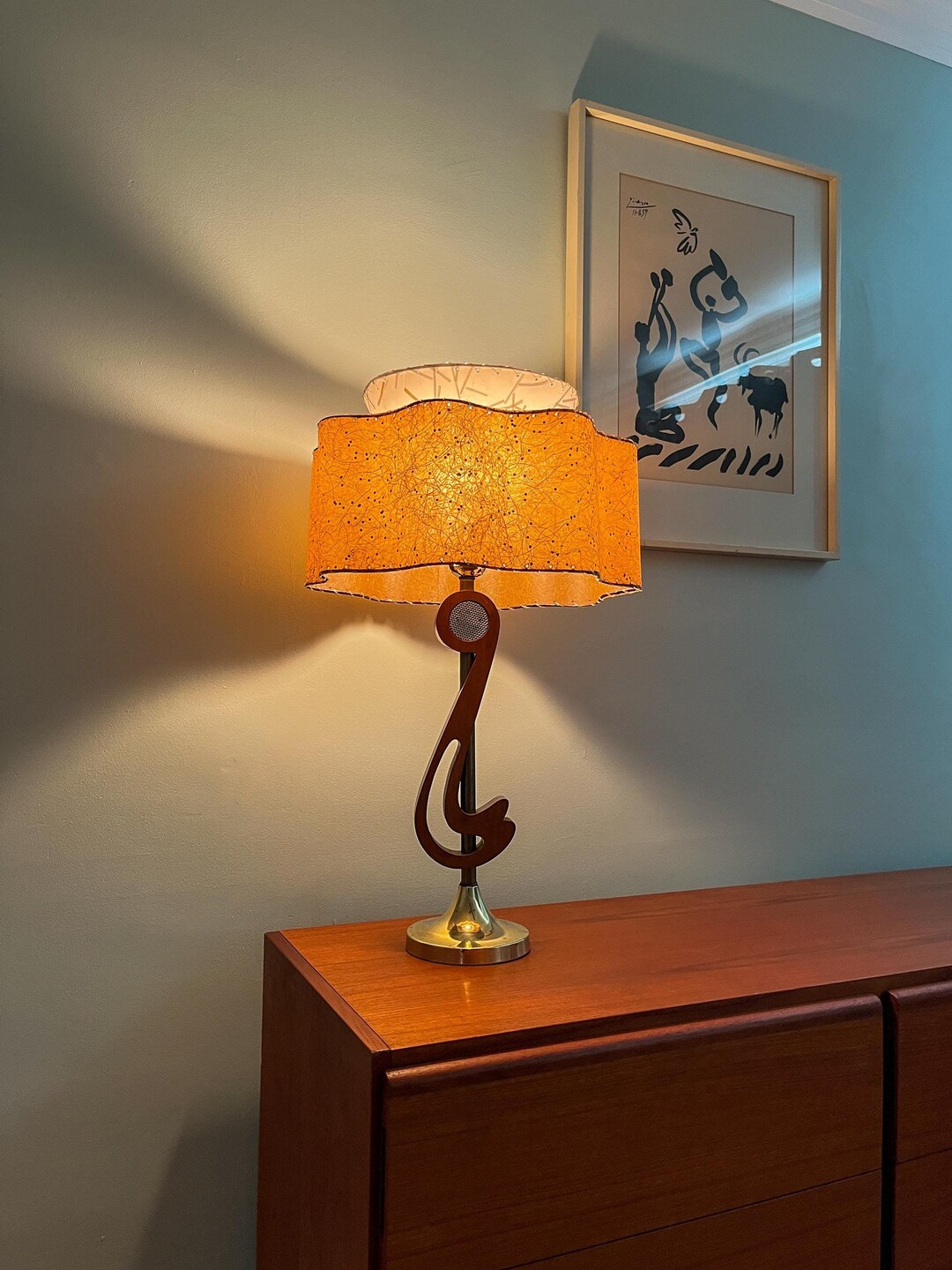 Mid Century Modern Lamp MCM Table Lamp Atomic Lamp Two-tiered ...