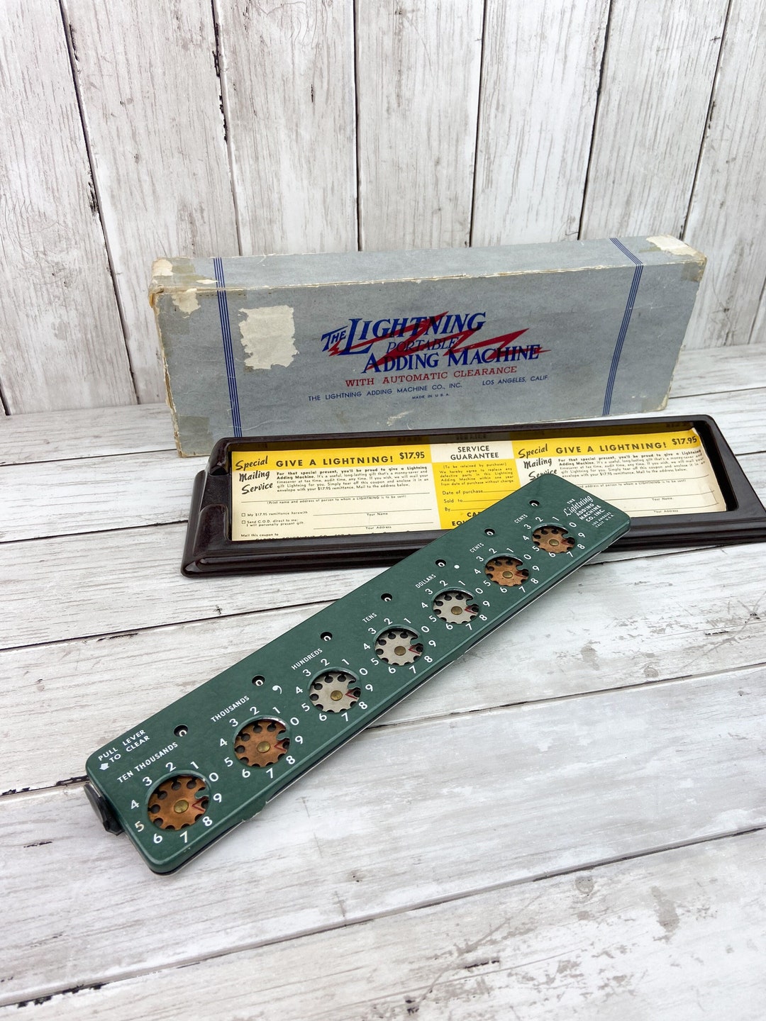 The Lightning Portable Adding Machine Los Angeles Vintage Adding ...
