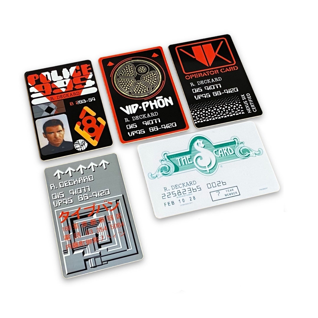 Blade Runner Rick Deckard Wallet Card Set - 2019 Movie Prop Cards (6 ...