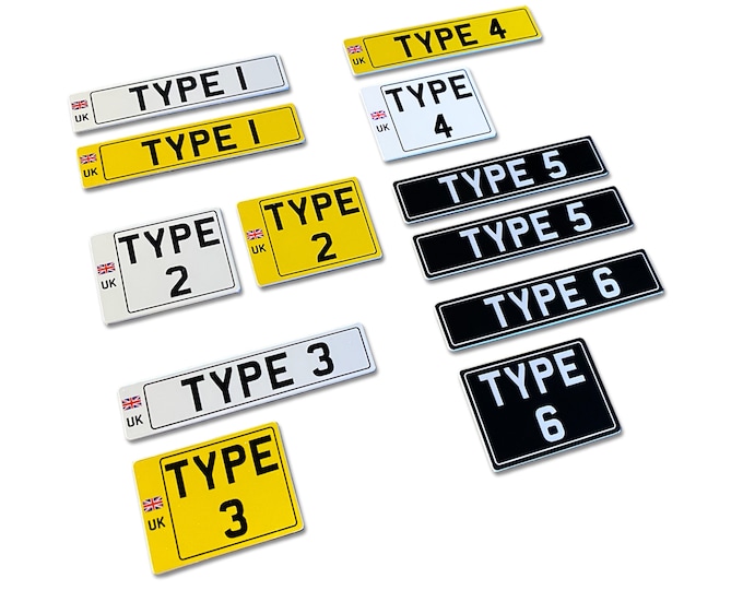 1:8 Scale UK British RC Mini Plastic Number / License Plates Pair for ...
