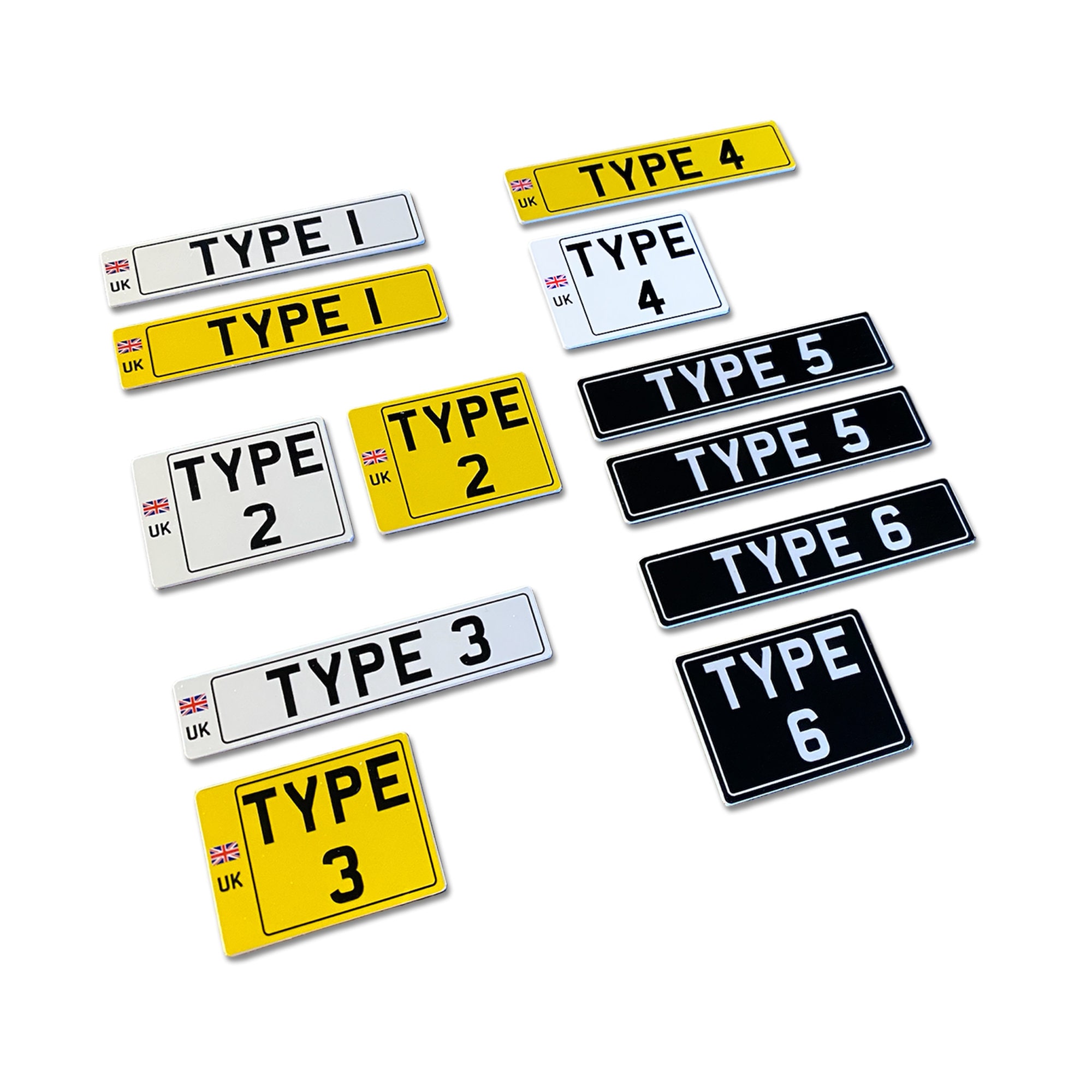 1:8 Scale UK British RC Mini Plastic Number / License Plates Pair for ...