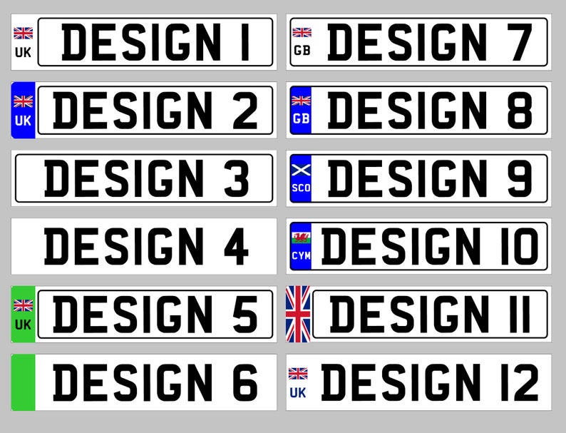1:8 Scale UK British RC Mini Plastic Number / License Plates Pair for ...