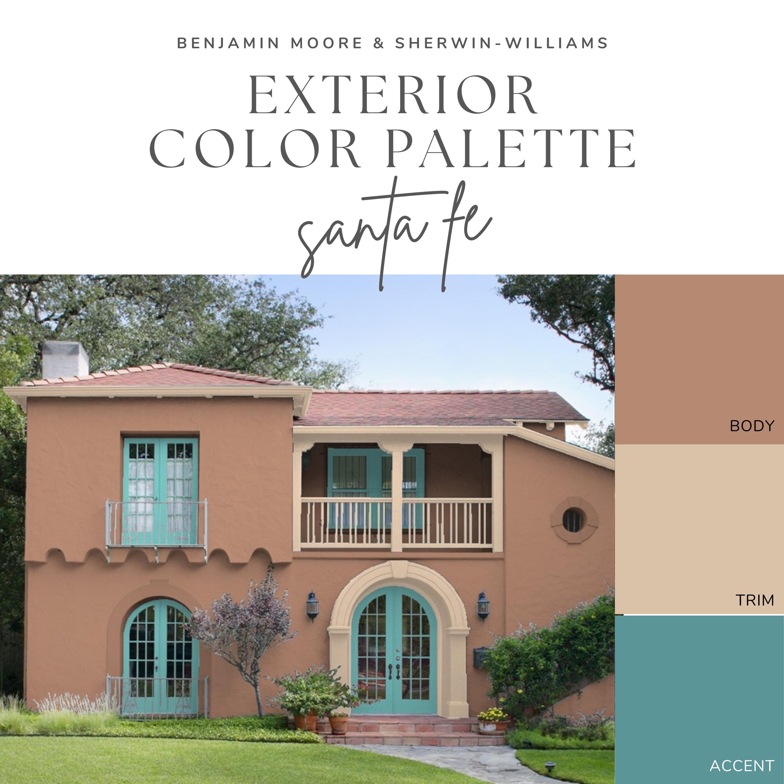 Exterior Paint Color Palette - Santa Fe - Etsy