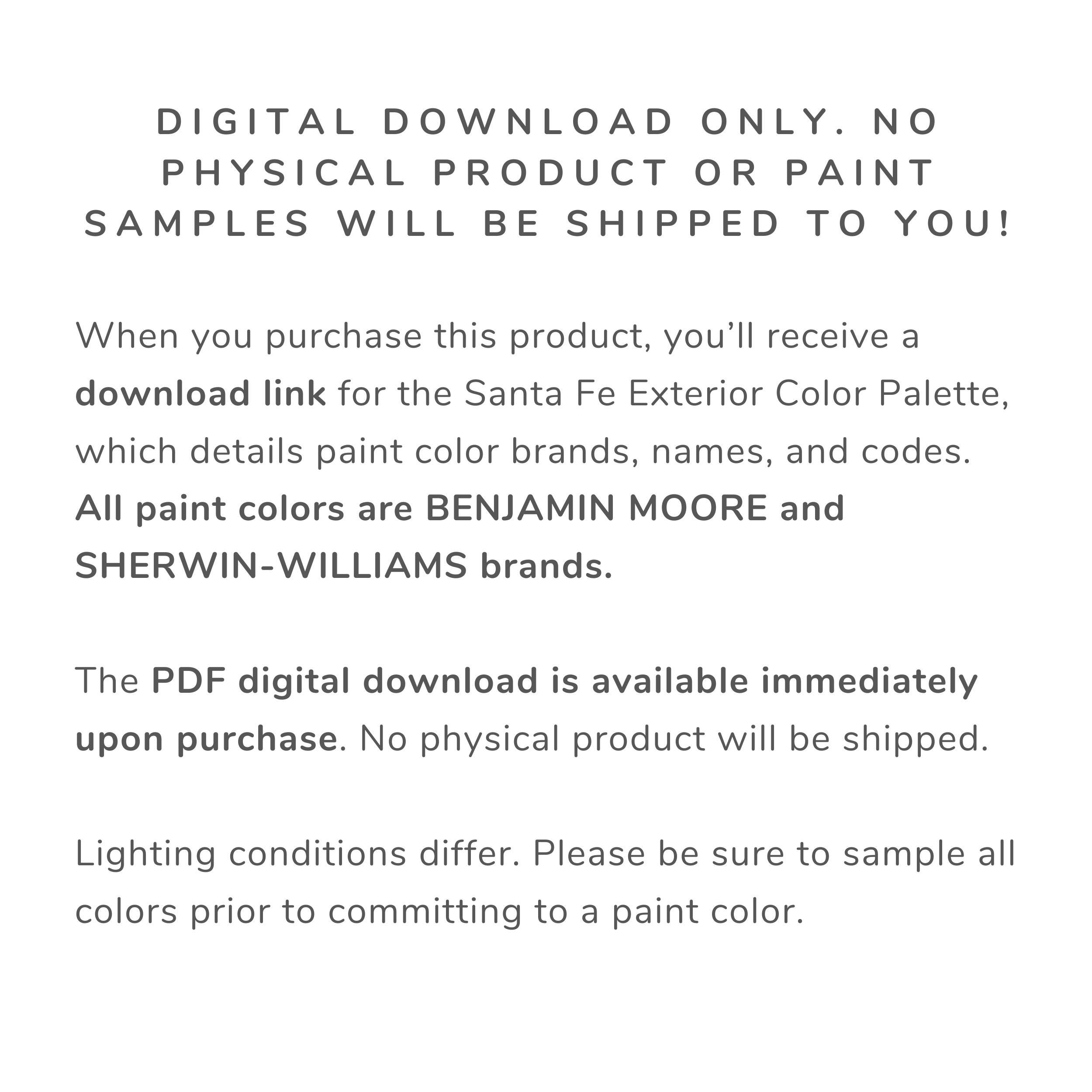 Exterior Paint Color Palette - Santa Fe - Etsy