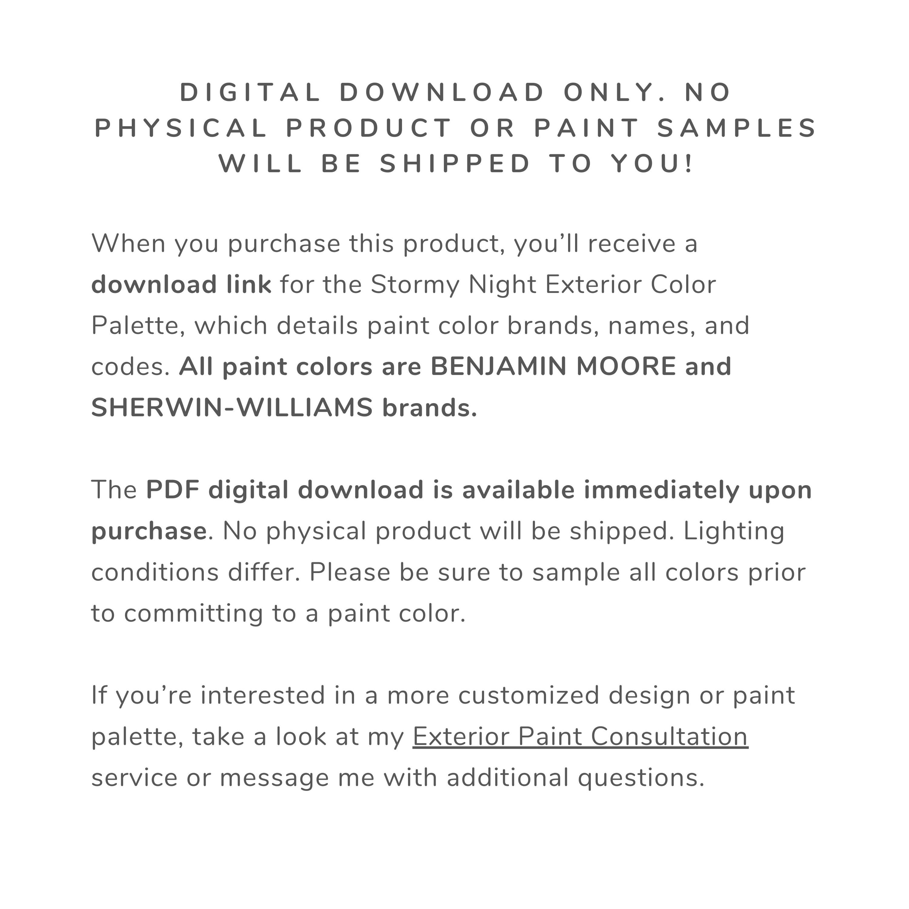 Exterior Paint Color Palette - Stormy Night, Dark Exterior Color ...
