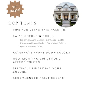 Exterior Paint Color Palette - Modern Farmhouse - Etsy