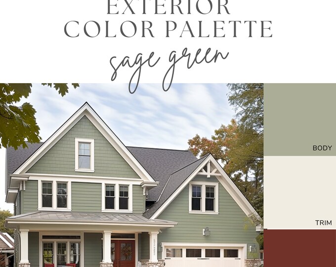 Exterior Paint Color Palette - Timeless Charcoal - Etsy Canada