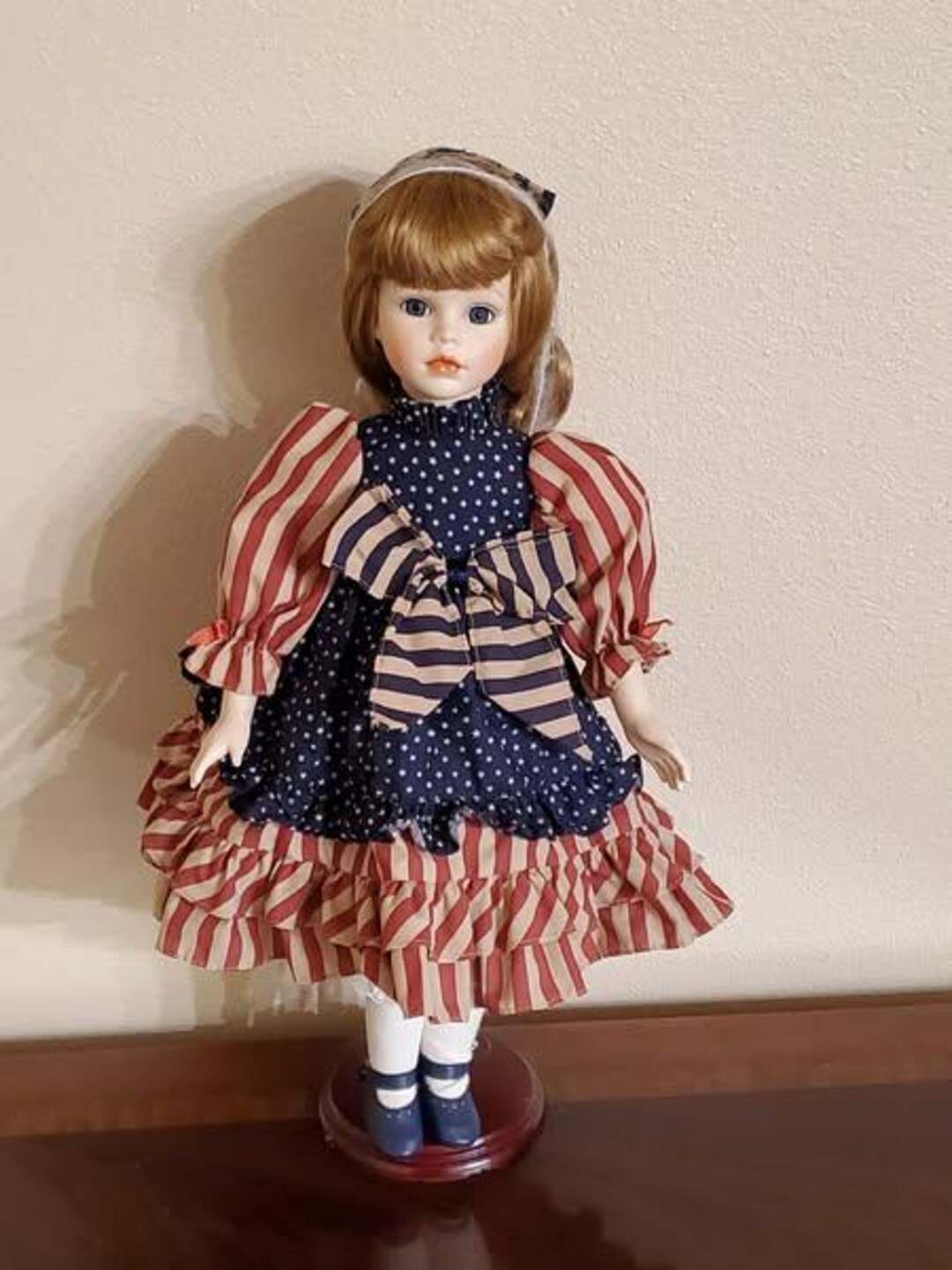Vintage Porcelain Doll With 1992 J. C. Penney Patriotic Dress ...