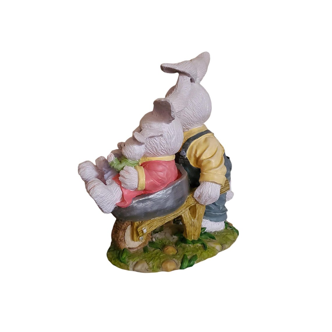 1999 Young's Inc Bunny Rabbits in Wheelbarrow Figurine Easter Decor - Etsy