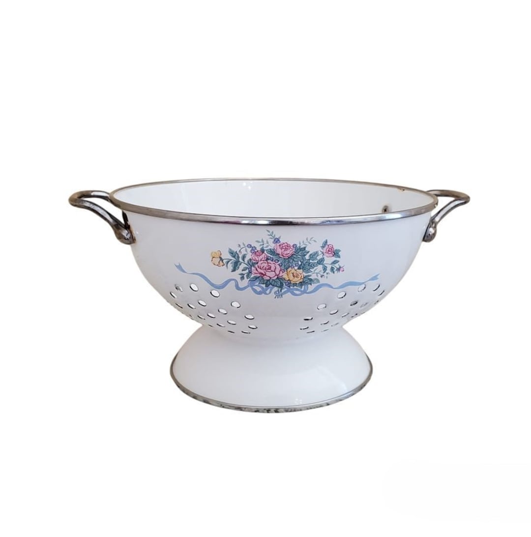 Vintage Metal Colander Kitchen Decor Cottage Farmhouse Style - Etsy