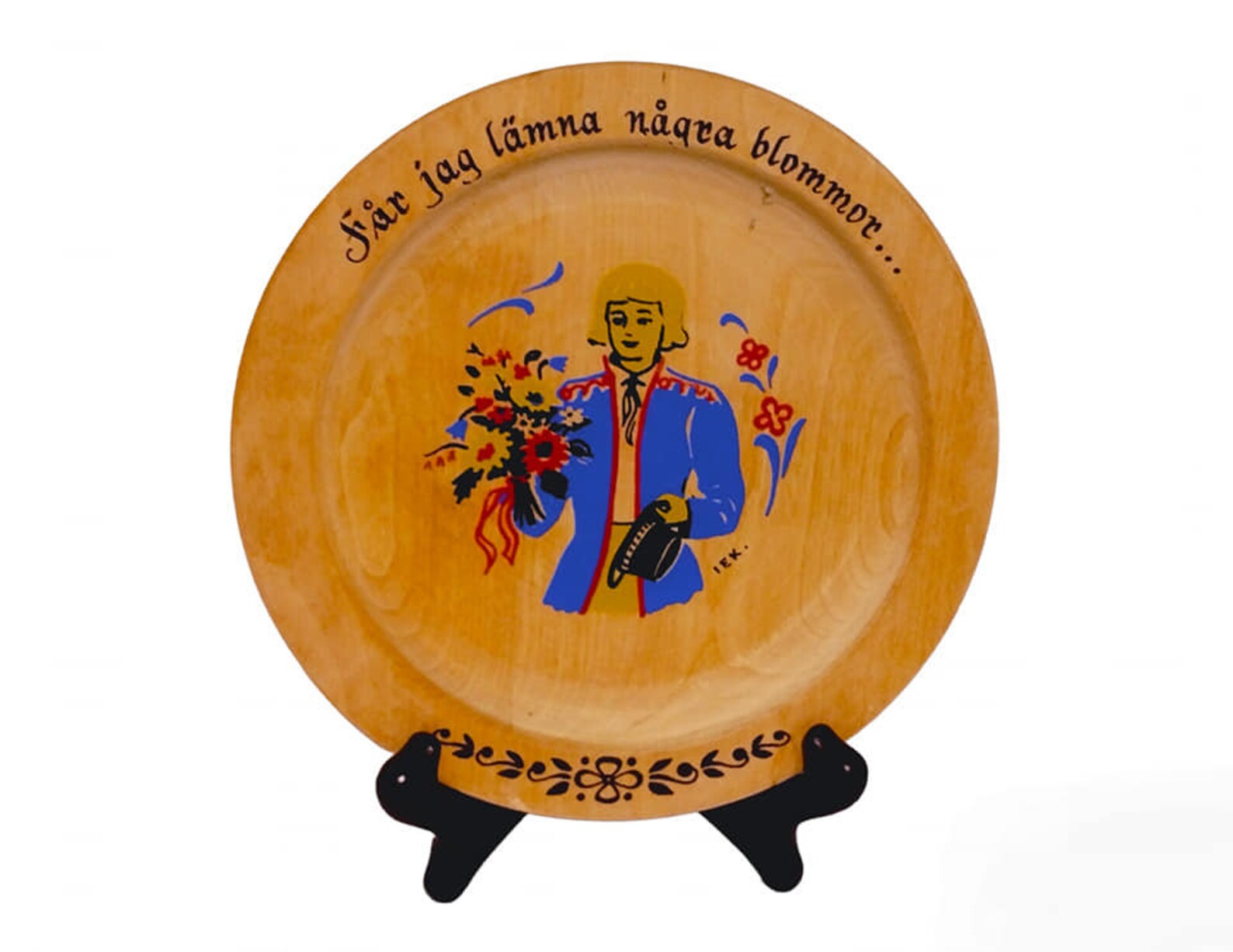 Vintage Decorative Wooden Scandinavian Plate 'may I Leave - Etsy