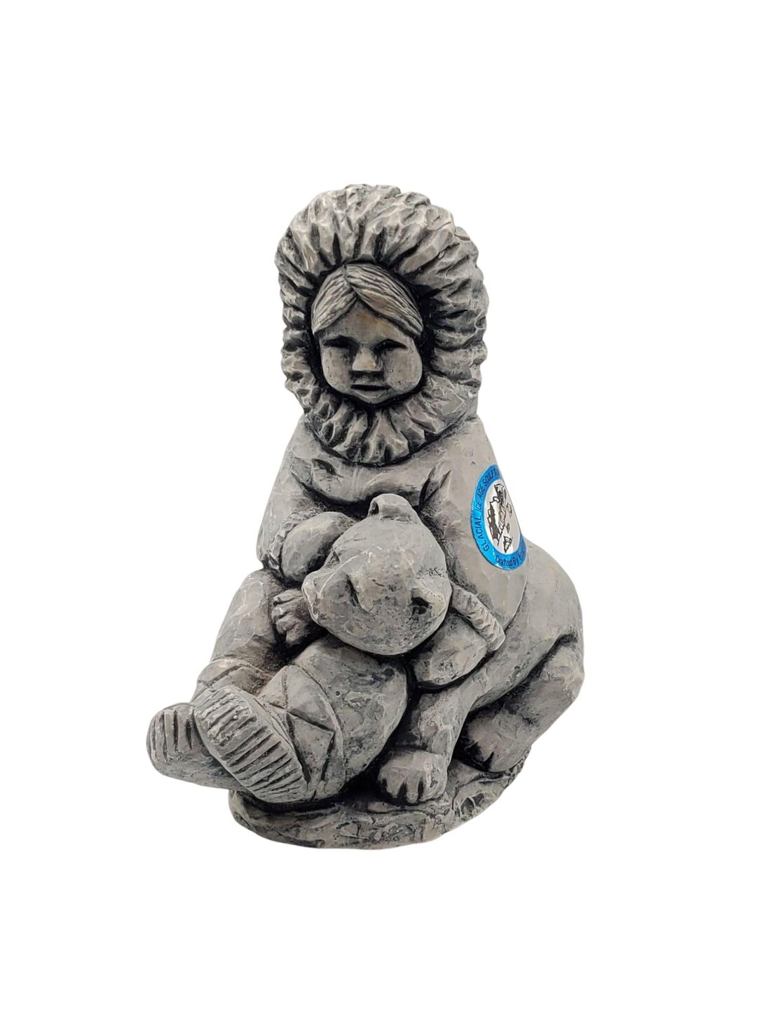 Vintage Glacial Ice Age Sculpture Alaska Eskimo and Bear by A.C.E. - Etsy