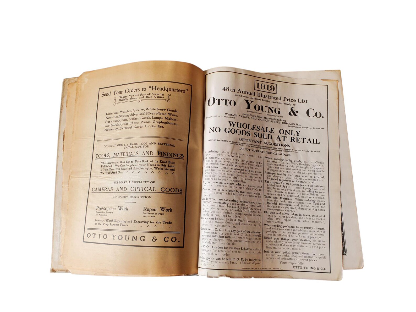 1919 Otto Young and Co Jewelers 48th Merchandise Catalog Huge and ...