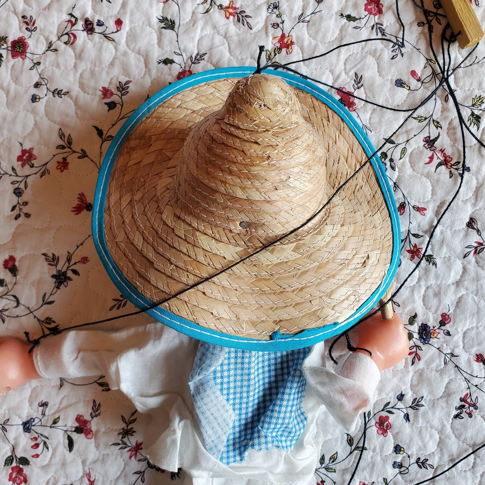 Vintage Marionette String Puppet Peasant Man Sombrero Hat - Etsy