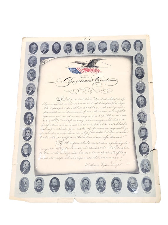 1965 the American Creed by William Taylor Page Print - Etsy