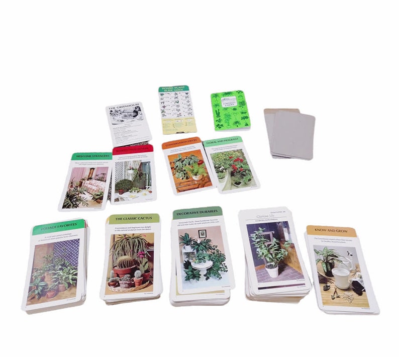 1978 the Greenhouse Plant Card Set Botanical Index Cards Green Case ...