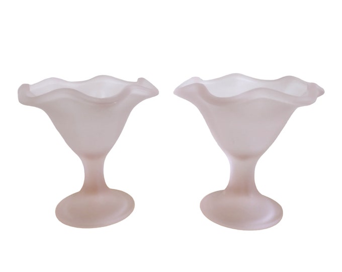 Fidenza Primavera Pink Satin Frosted Dessert Cups Bowls Made in Italy ...