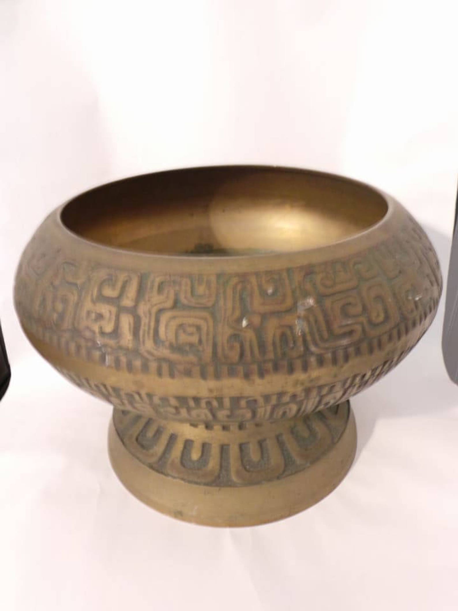 Brass Arabic Footed Bowl - Heavy Open Bowl - Collectible Arabic Bowl ...