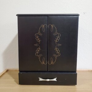 Vintage Black Large Wooden Jewelry Storage Box - Etsy