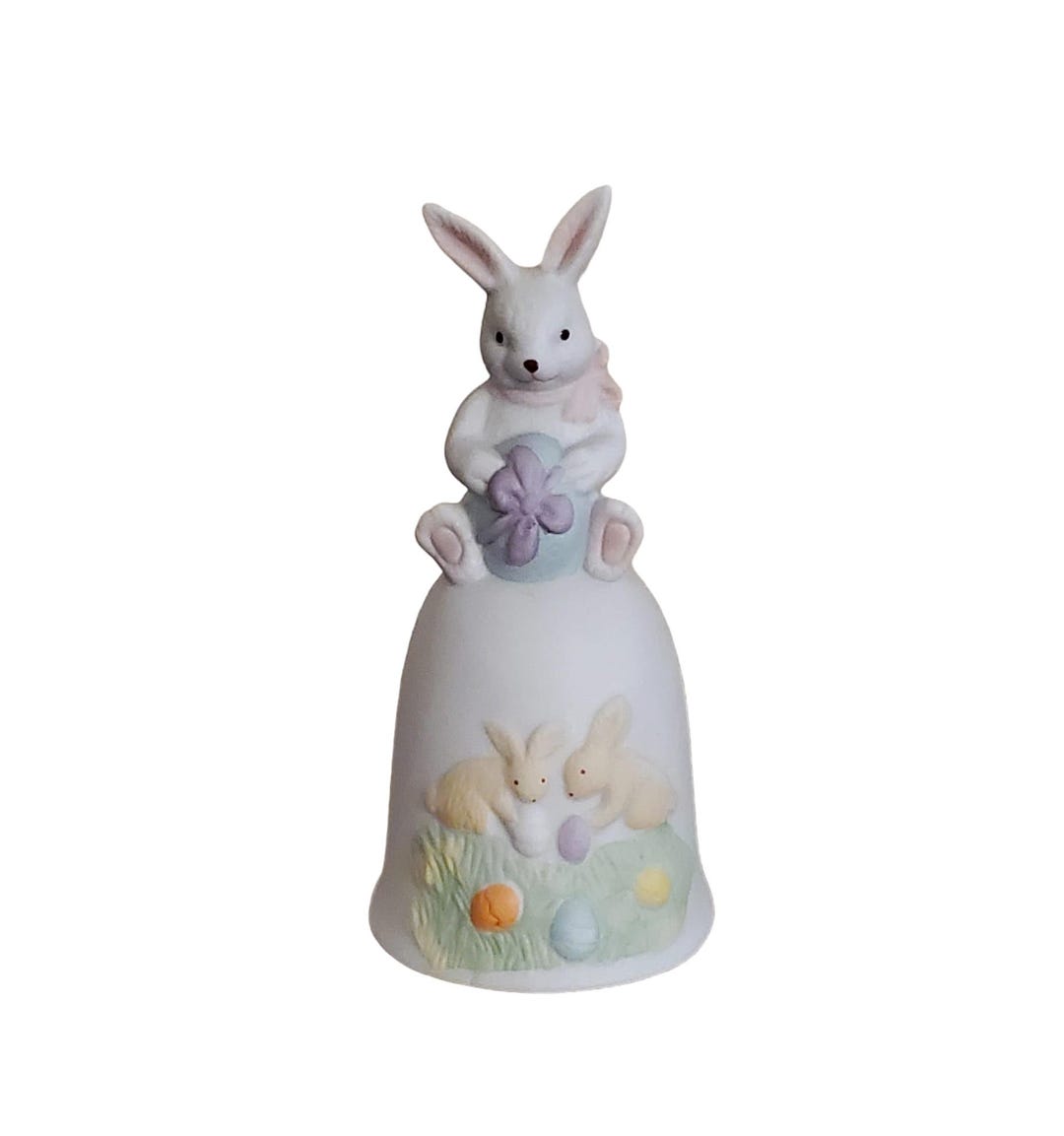 Vintage Fine Porcelain Easter Bell Bunnies Easter Eggs Taiwan - Etsy