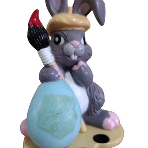 Vintage Plastic Bunny Rabbit Artist Easter Decor Figurine Trendmasters ...
