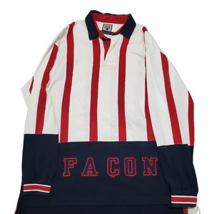 Vintage Faconnable Goldberg Sport Striped Polo Pullover Rugby Long ...