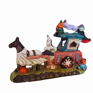 1999 Spooky Hollow Porcelain Haunted Coach Halloween Decor - Etsy