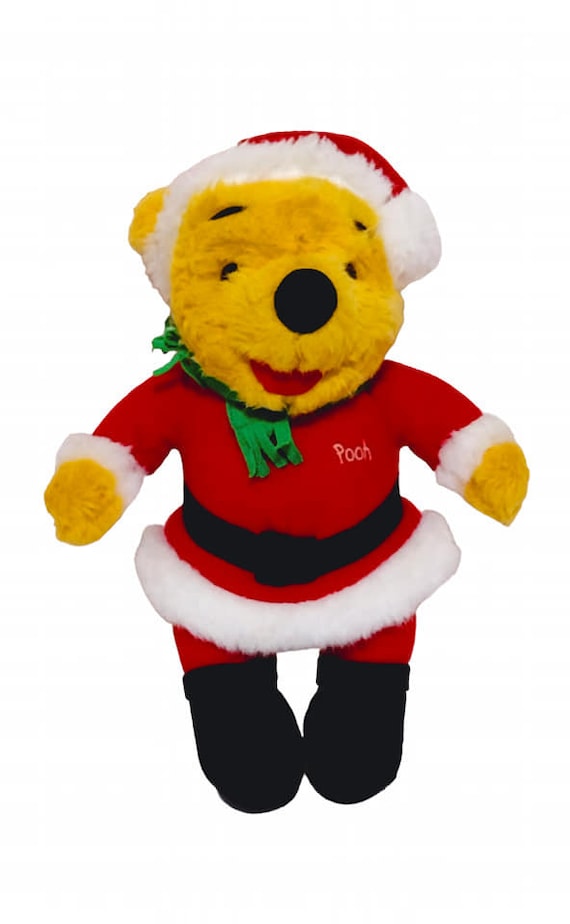1995 Disney Winnie Pooh Plush Santa Stuffed Animal Christmas - Etsy