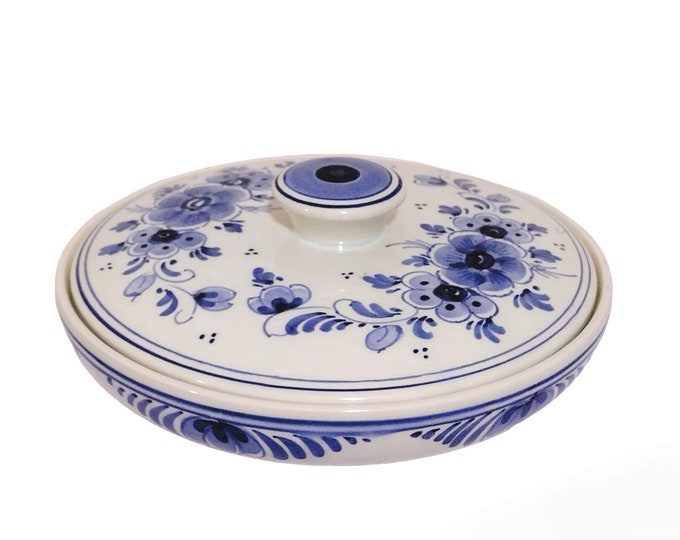 Vintage Delft Blue Trinket Box, Hand Painted Pottery From Holland ...