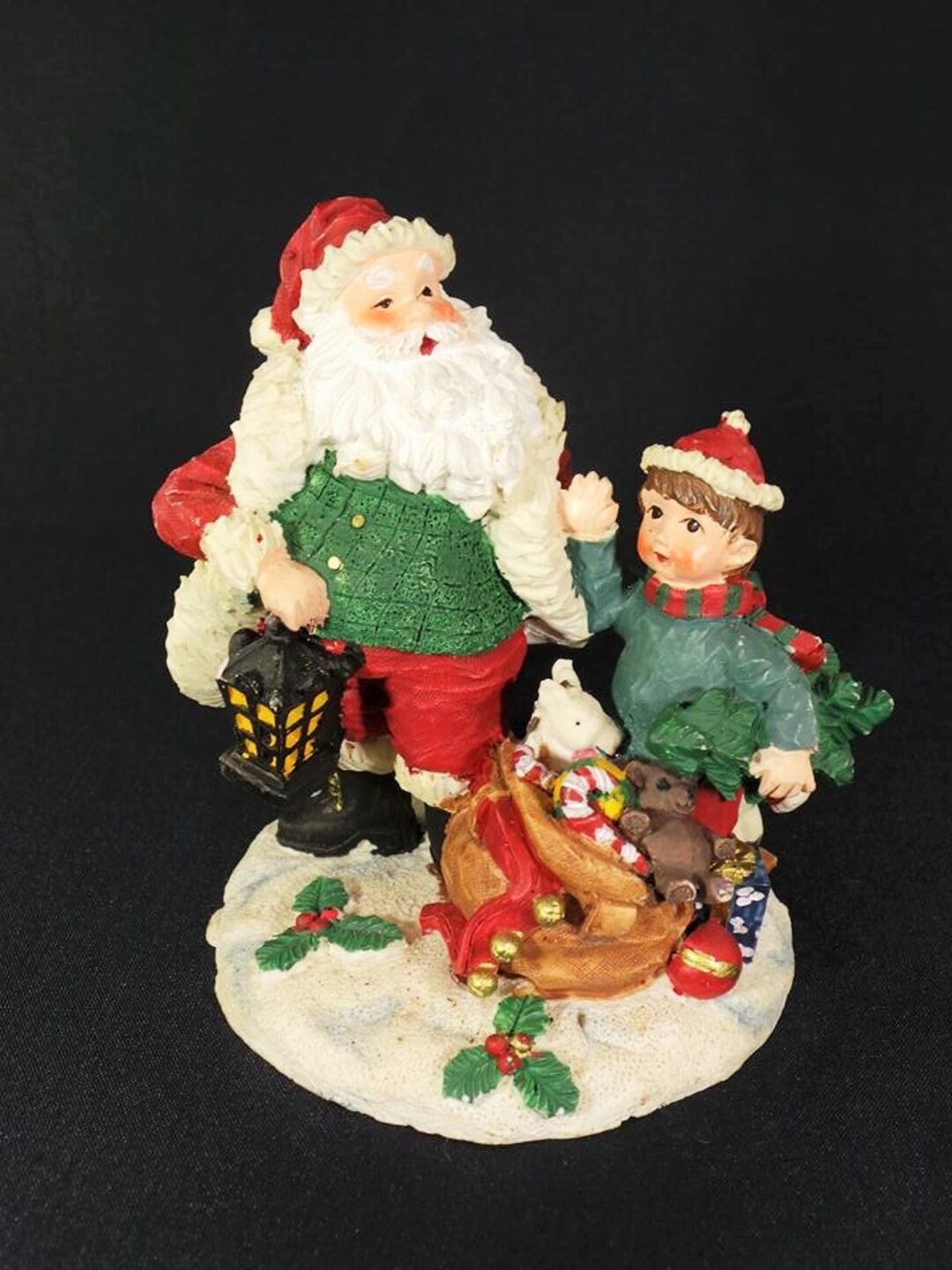 Christmas Decor Small Santa Claus Figurine Child Sack With Presents - Etsy