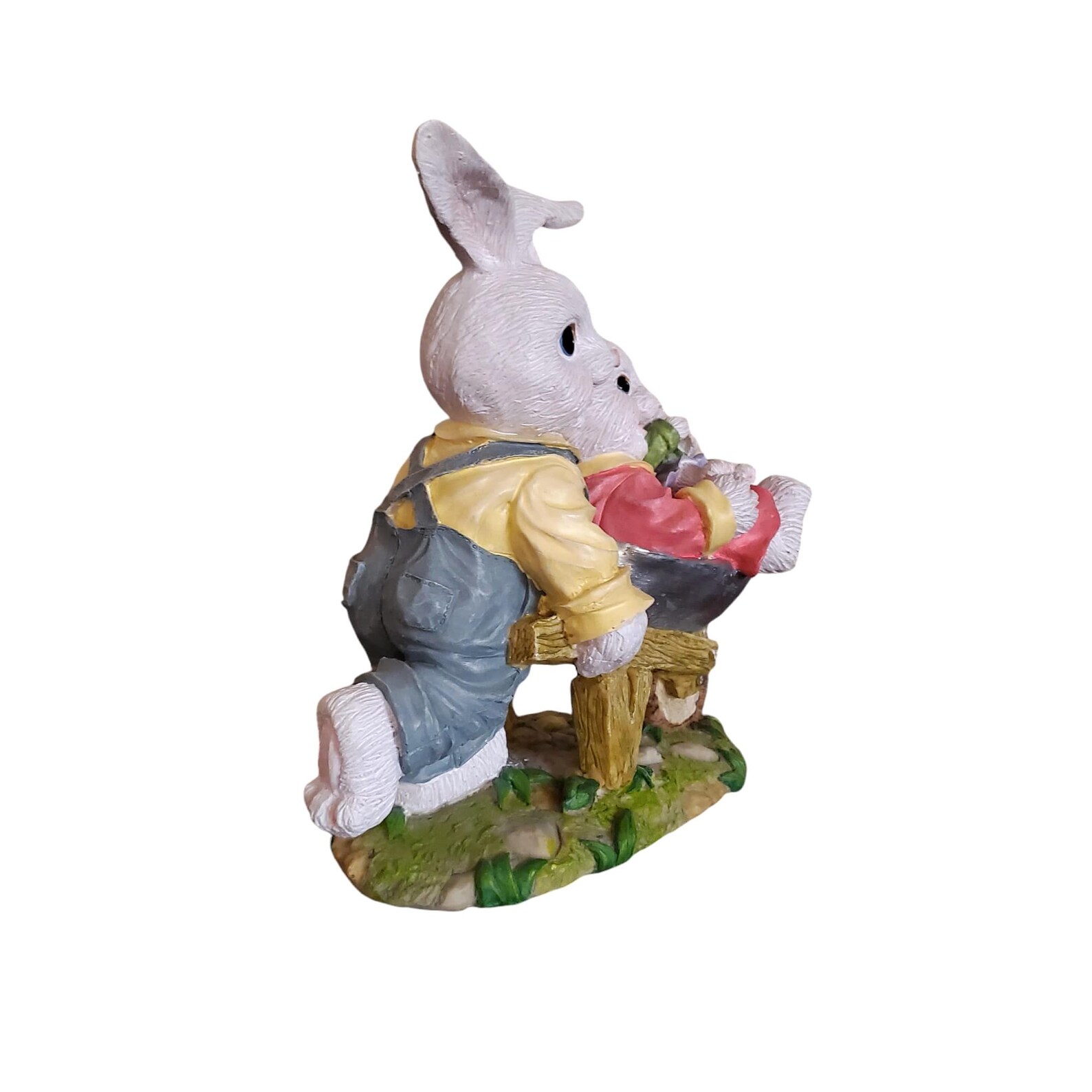 1999 Young's Inc Bunny Rabbits in Wheelbarrow Figurine Easter Decor - Etsy