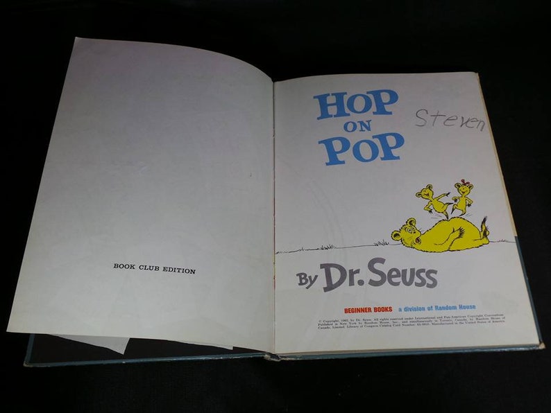 Hop on Pop by Dr Seuss the Simplest Seuss for Youngest Use | Etsy