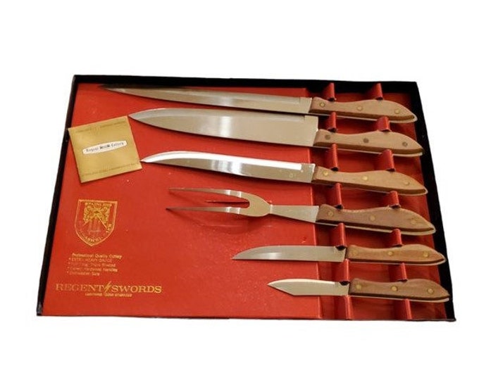 Vintage Regent Cutlery Stainless Knives Swords Set of 6 - Etsy