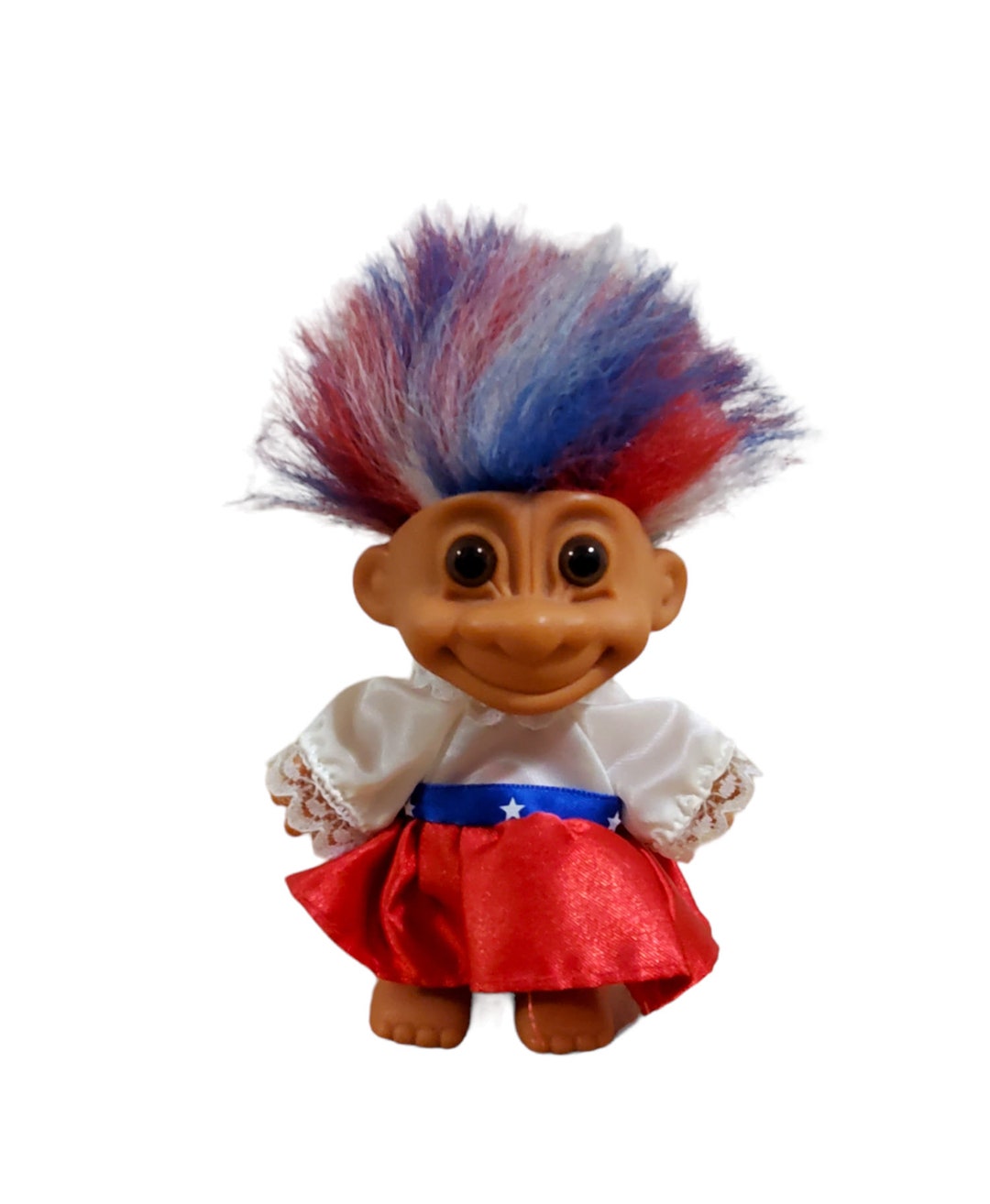 Vintage Russ Troll Doll Patriotic Red White and Blue - Etsy