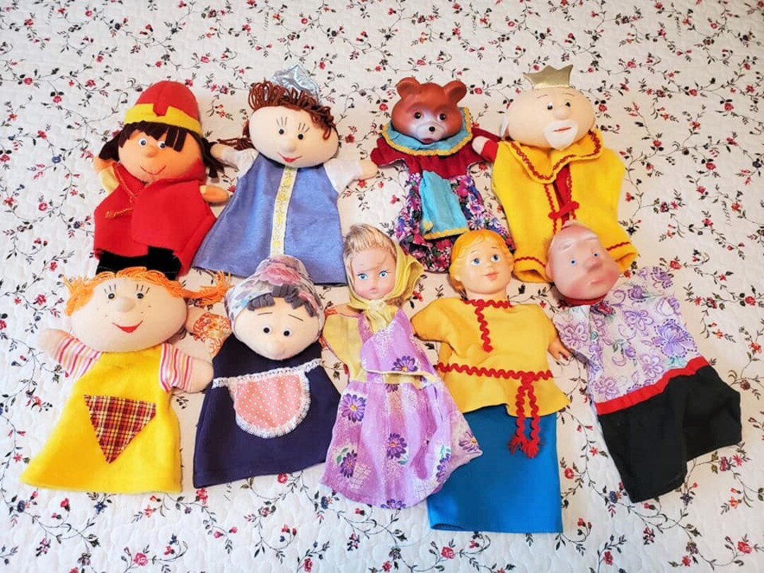 Vintage Russian Fairy Tales Puppets Set of 9 Pretend Play - Etsy