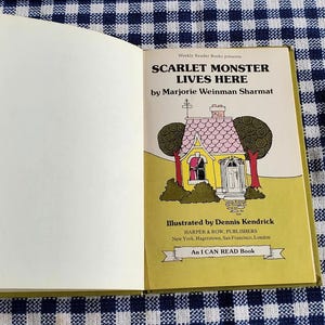 1979 Scarlet Monster Lives Here by Marjorie Weinman Sharmat Children's ...