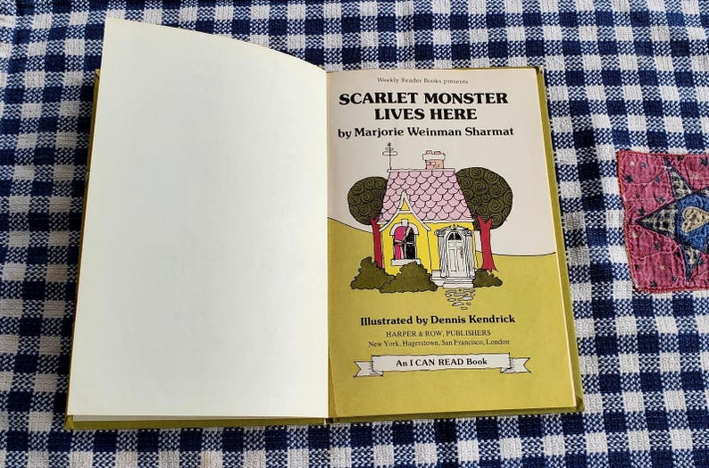 1979 Scarlet Monster Lives Here by Marjorie Weinman Sharmat Children's ...