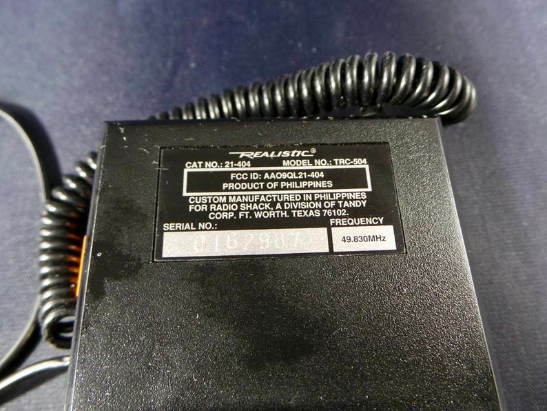 Vintage Realistic Voice-operated Two-way TRC-504 (21-404) Communication ...