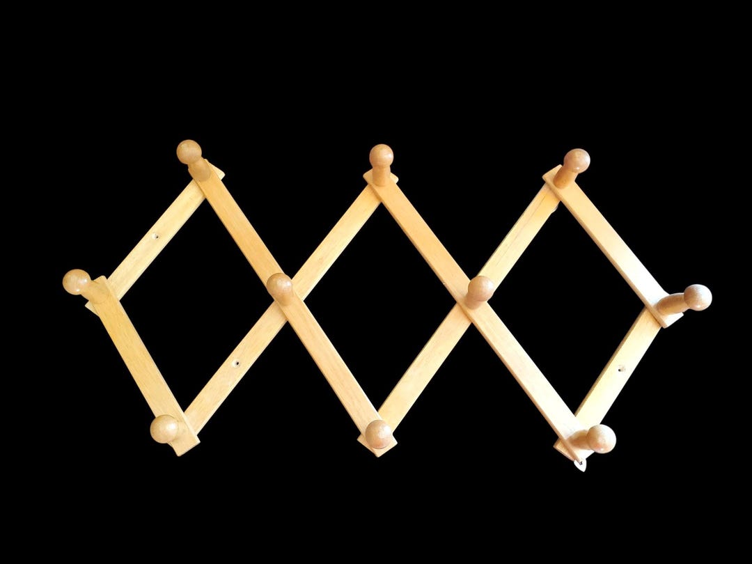Vintage Wooden Expandable Peg Wall Rack Holds Coats Hats - Etsy