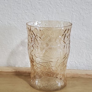 Vintage Crackle Glass Glasses Cups Set of 5 Light Amber - Etsy