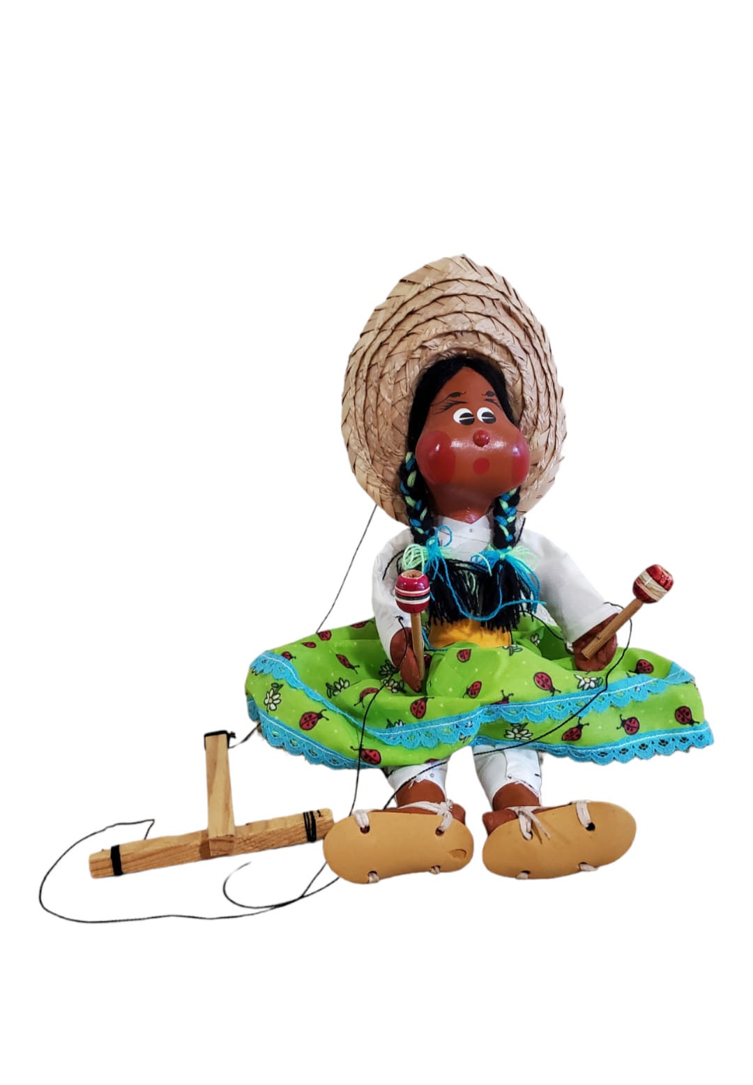 Vintage Marionette String Puppet Dancing Woman Maracas Mexican Girl ...